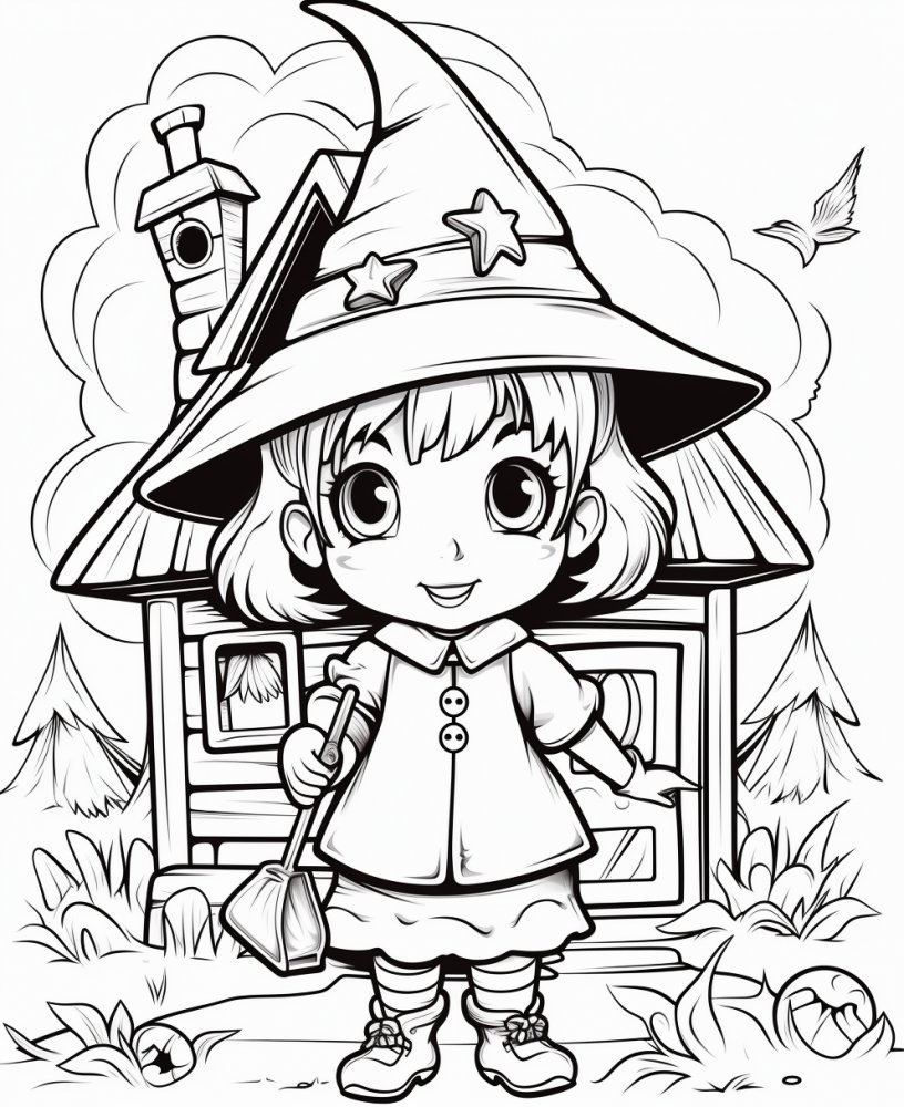 Čarodějnické Omalovánky - Magický svět čarodějnic pro děti ke stažení